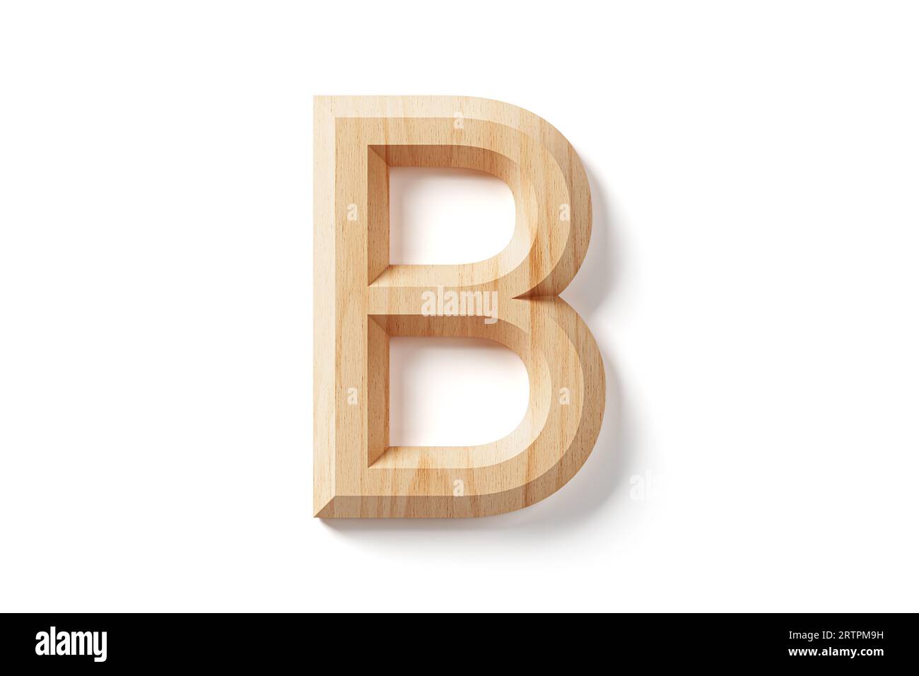 Letters made of wood. 3d illustration of wooden alphabet isolated on ...