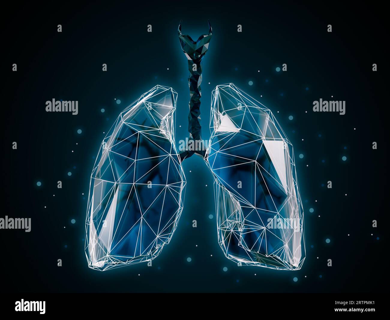 Low poly Human lungs on black background. Abstract 3d illustraion of ...