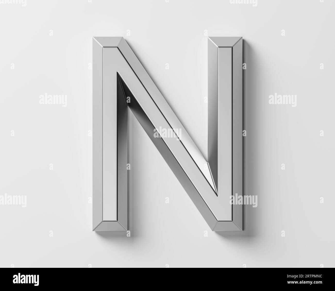 Letters made of metal. 3d illustration of iron alphabet isolated on ...