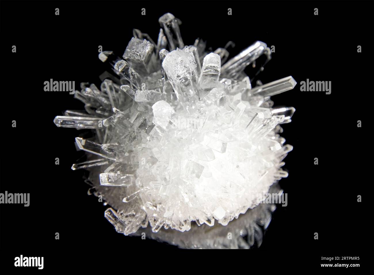 Closeup view of big sharp shiny diamond crystal isolated on black ...