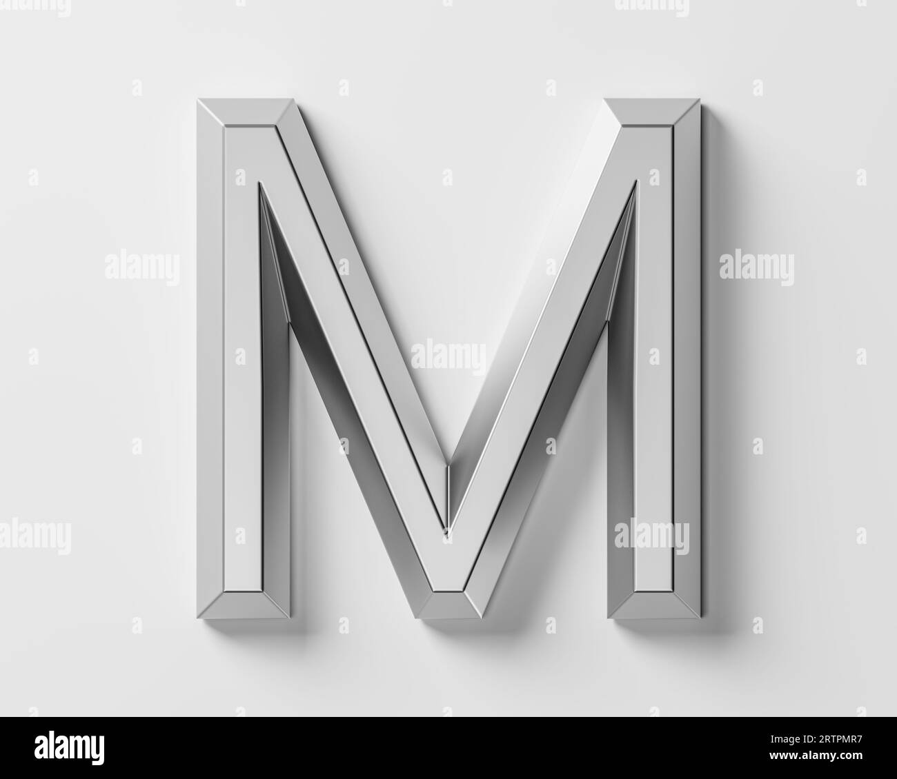Letters made of metal. 3d illustration of iron alphabet isolated on ...