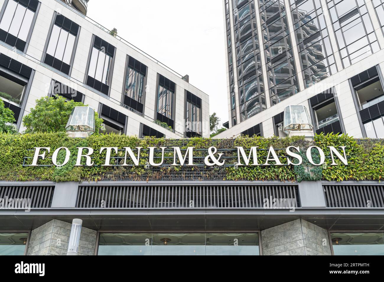 The front shop sign of Fortnum and Mason on Salisbury Rd, Tsim Sha Tsui ...