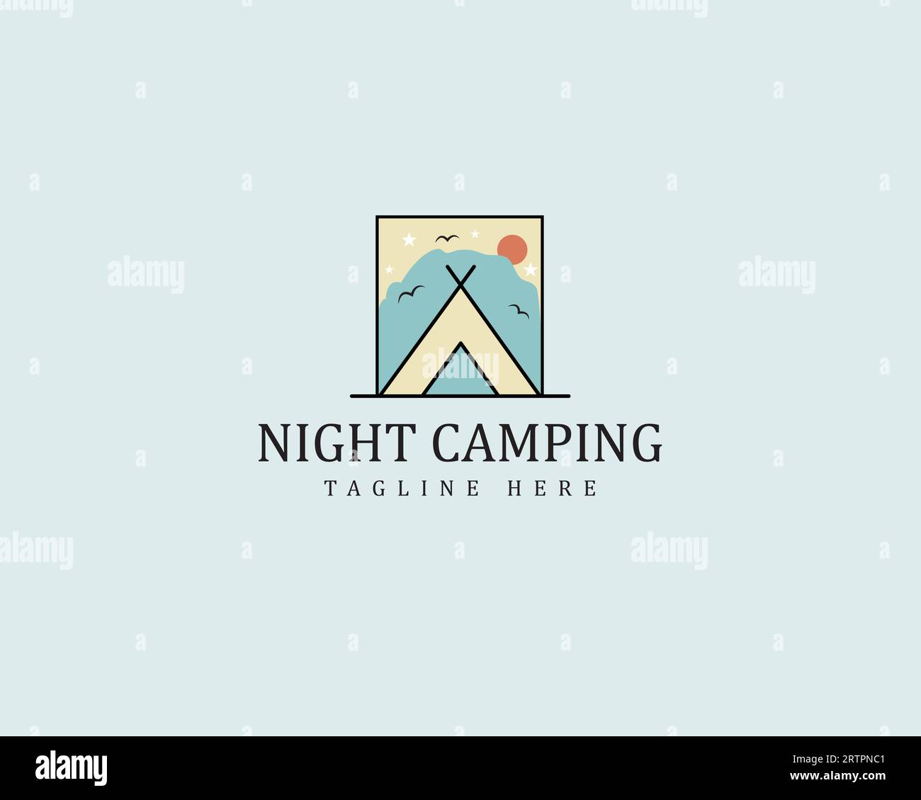 camping logo vector icon illustration design template, logo design ...