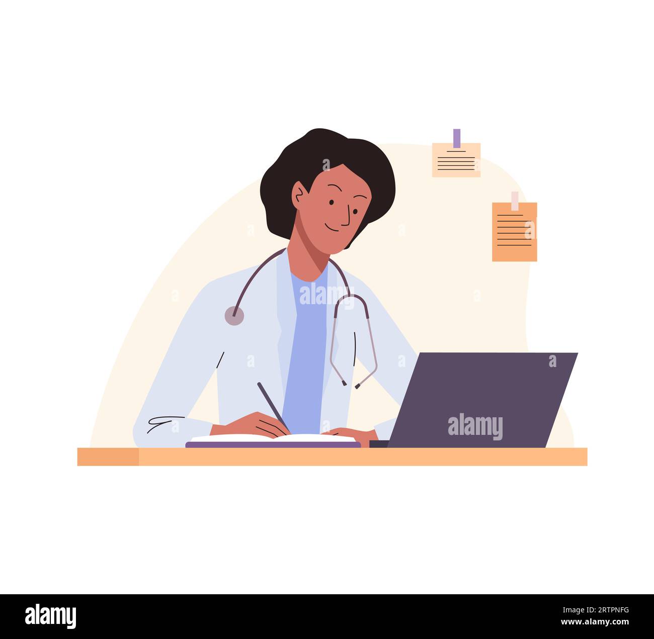 Stethoscope on laptop in Stock Vector Images - Alamy