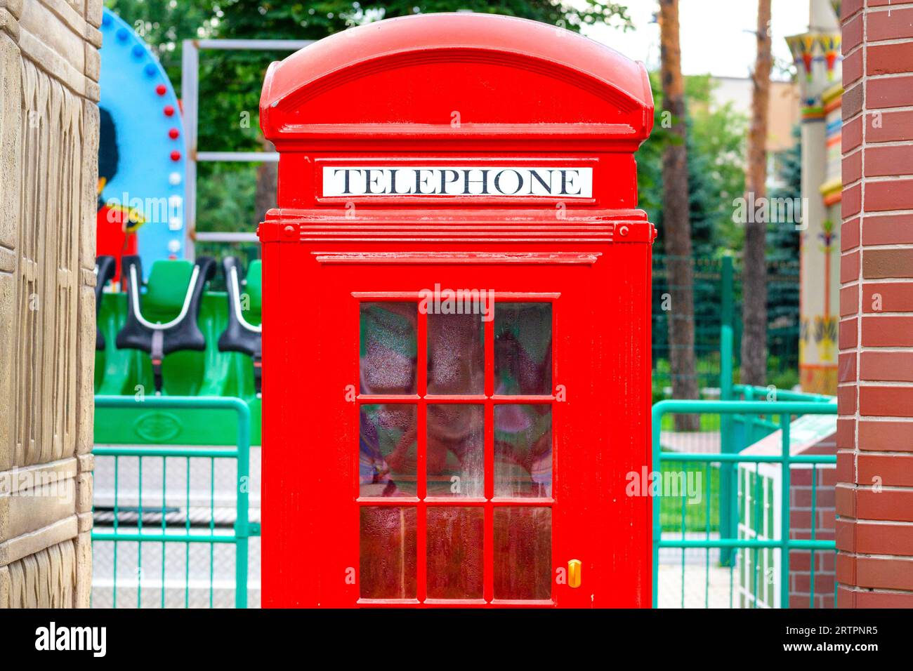 Red phone booth. call-box.The concept Access before telephone ...