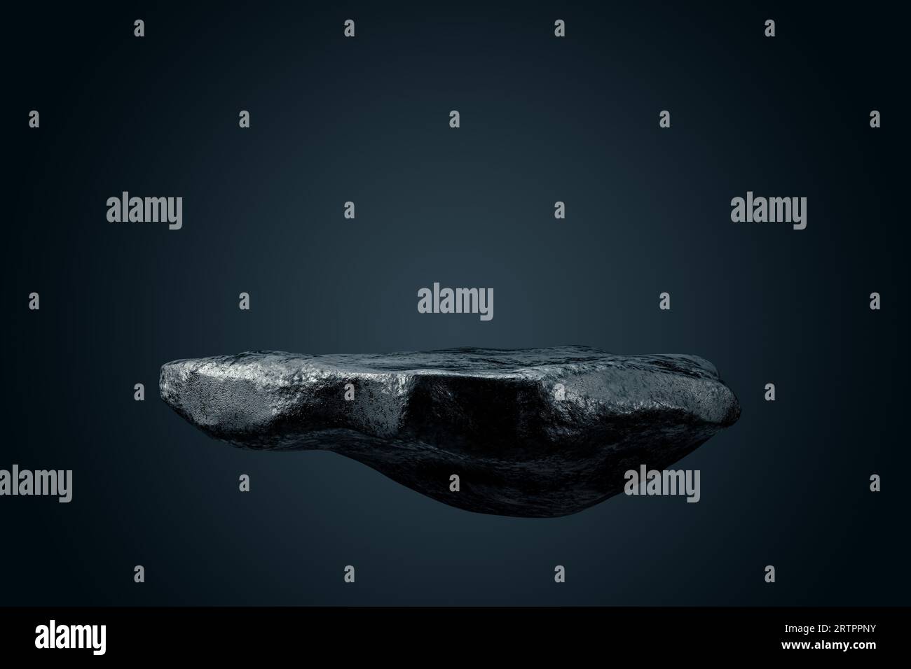 3d presentation pedestal or dais made of natural rock levitating over ...