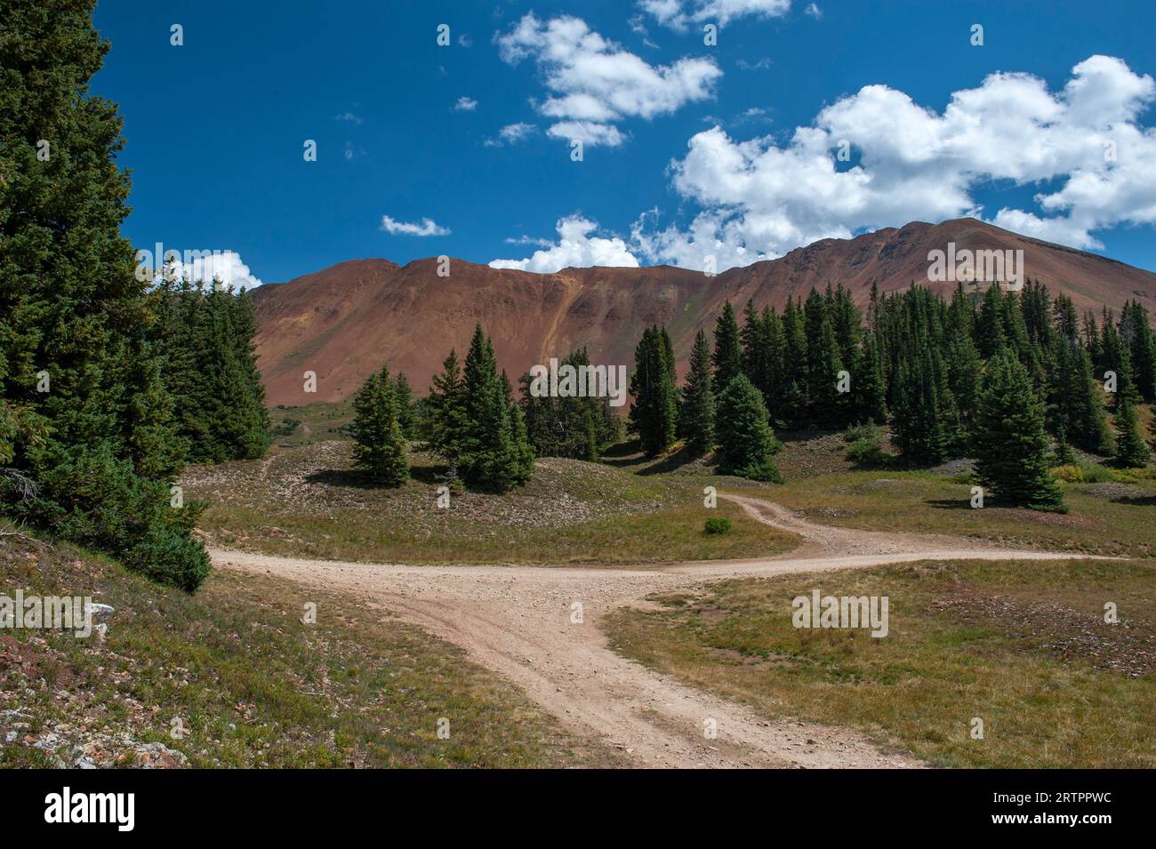 Mount Baldy (the deep red mountain) forms one side of Colorado's ...