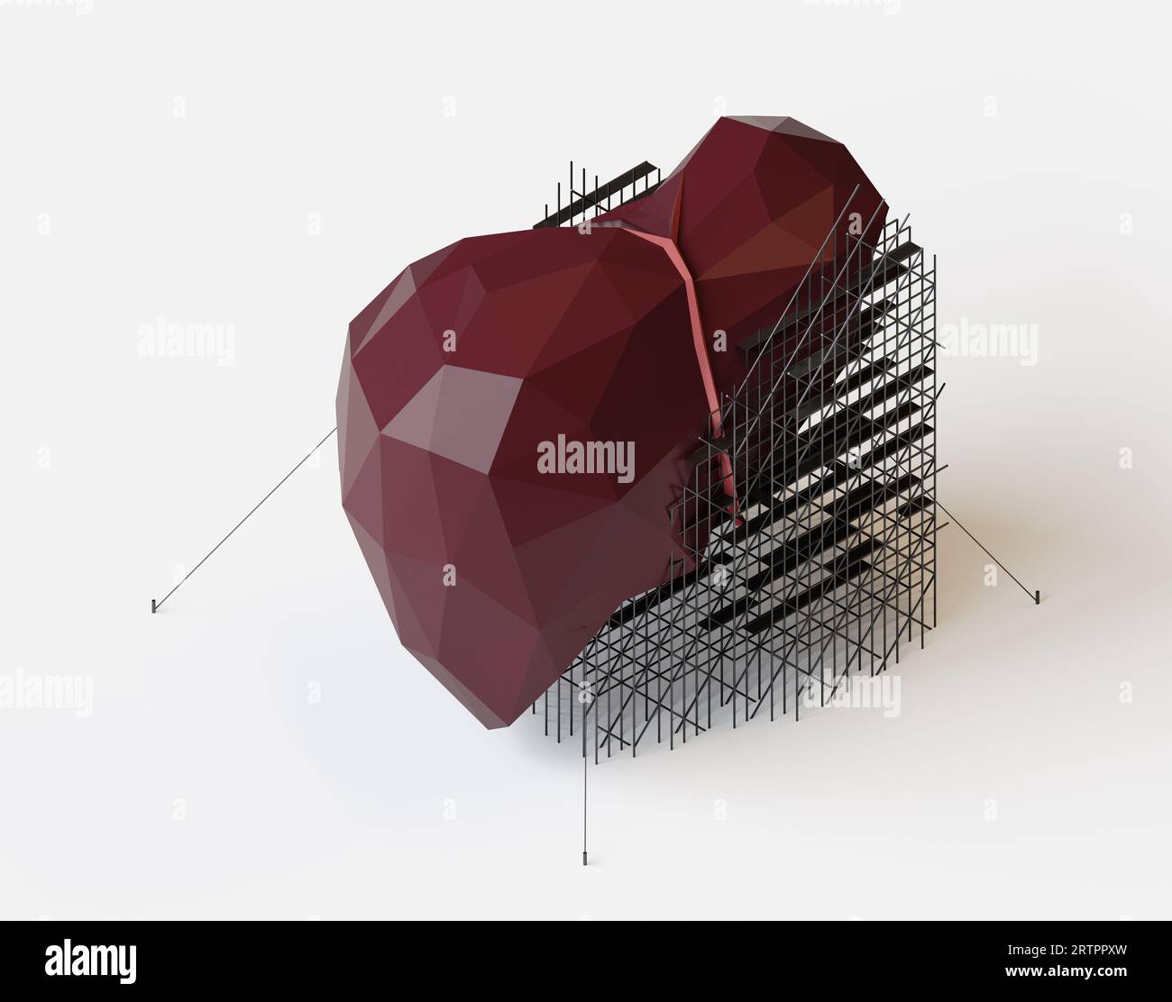 3d illustration of low poly human liver repair or treatment concept ...