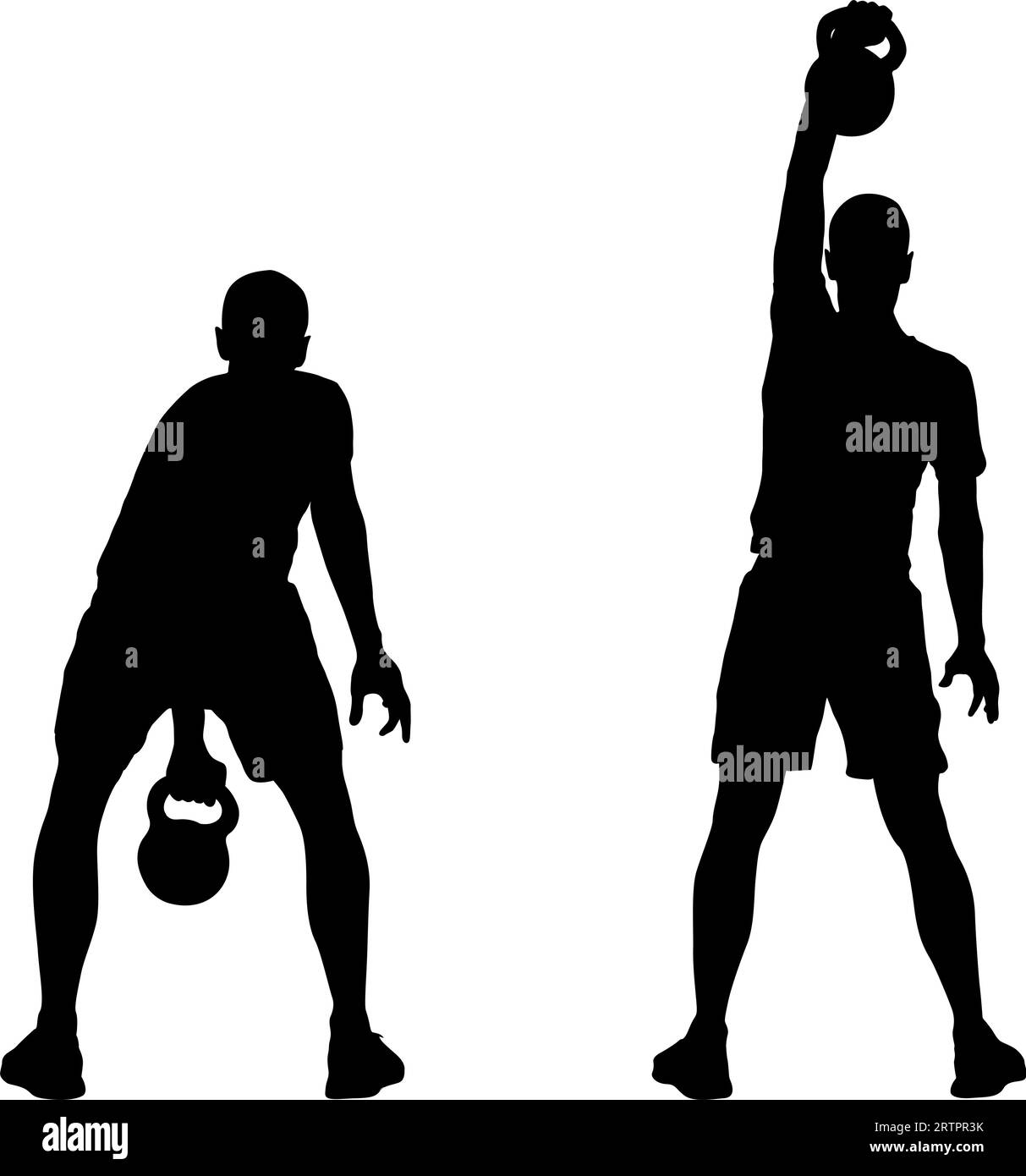Silhouette muscular man holding kettle bell Stock Vector Image & Art ...