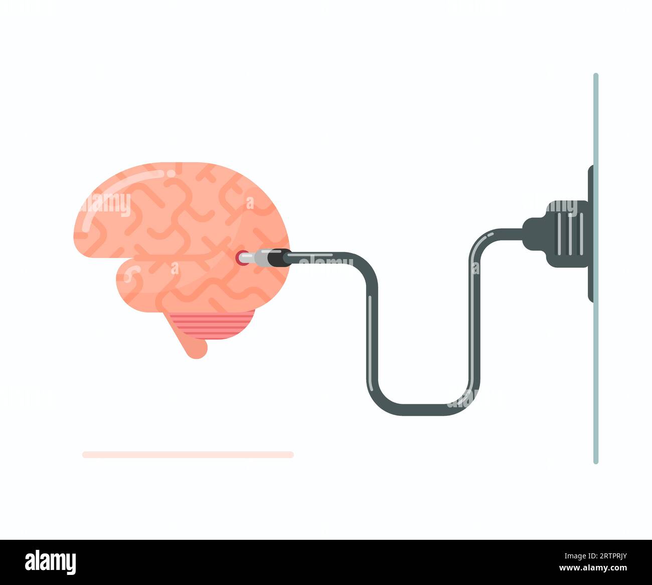 Vector illustration of Charging of brain. Education concept. Flat ...