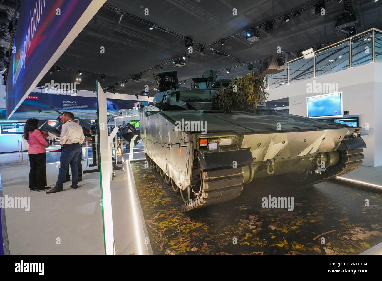 London UK. 14 September 2023 . Military armoured vehicles on day three of the Defence and ...
