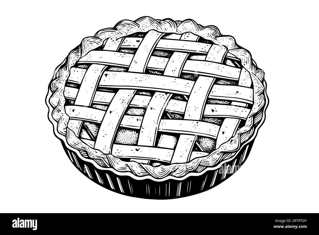 Apple pie hand drawn engraving style vector illustration Stock Vector ...