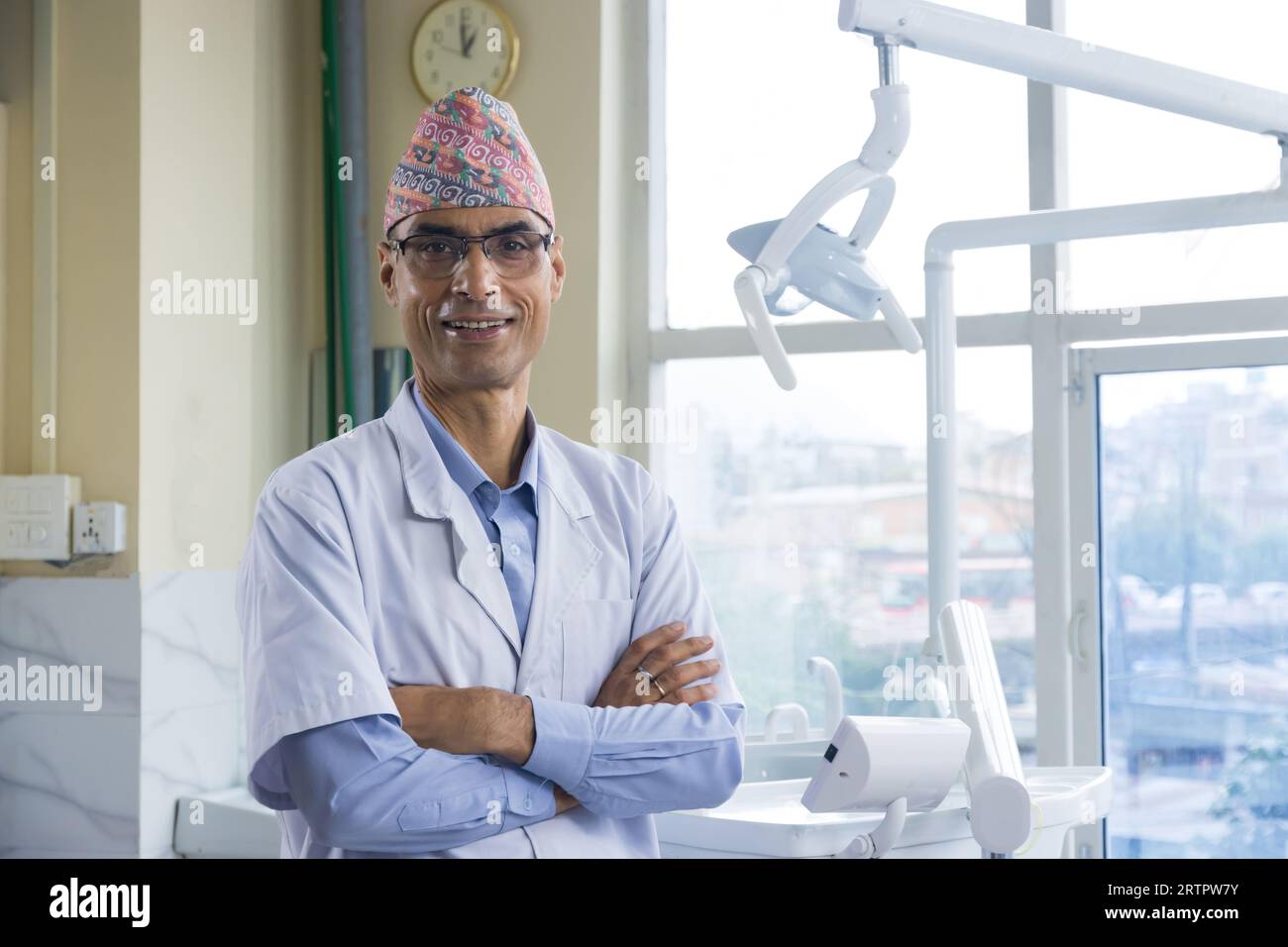 Kathmandu, Nepal - September 02, 2023 : A confident Nepali Dentist with ...