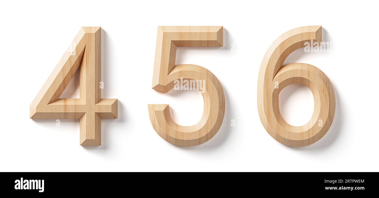 Letters and digits made of wood. 3d illustration of wooden alphabet ...