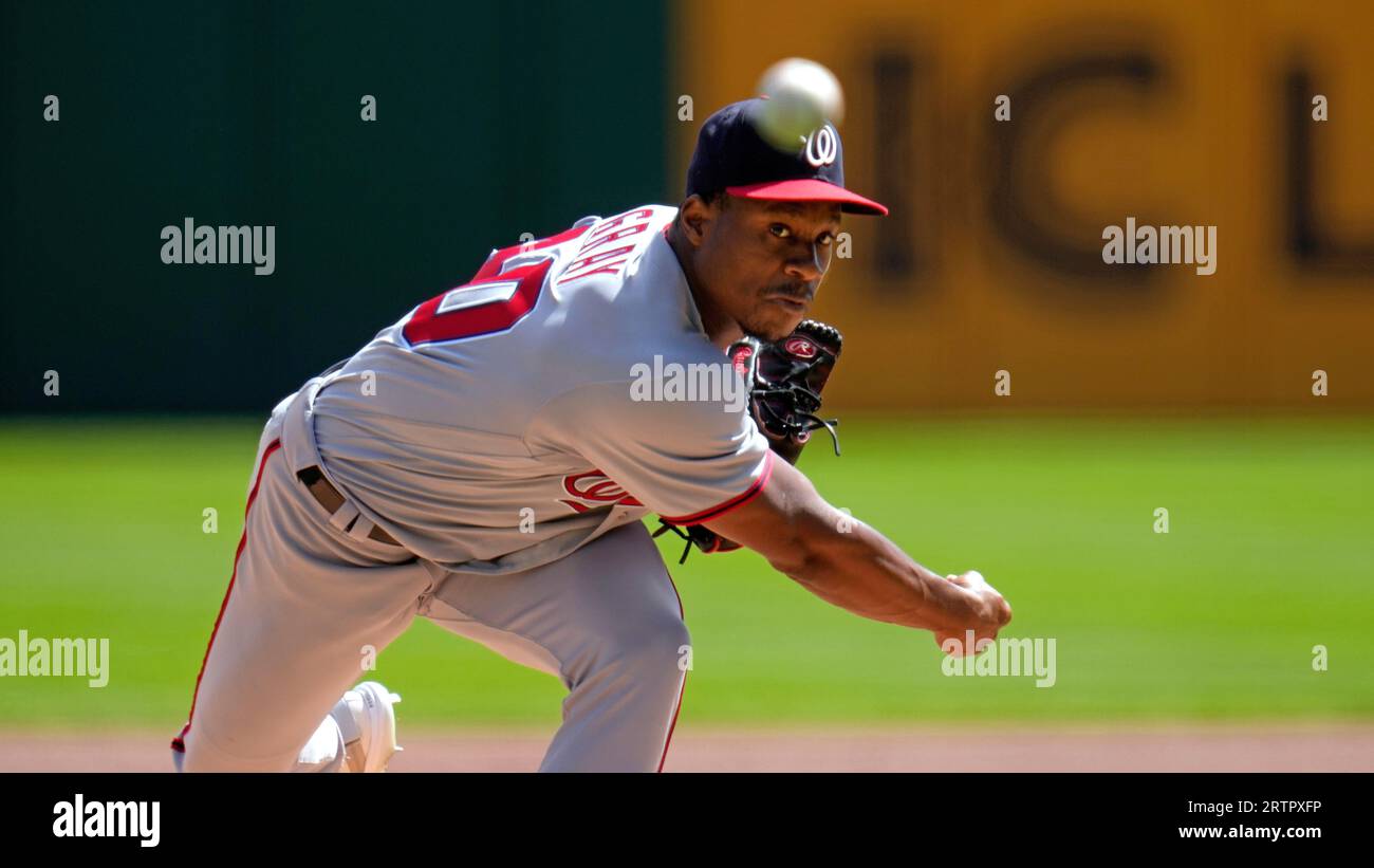 Washington Nationals starting pitcher Josiah Gray delivers during the ...