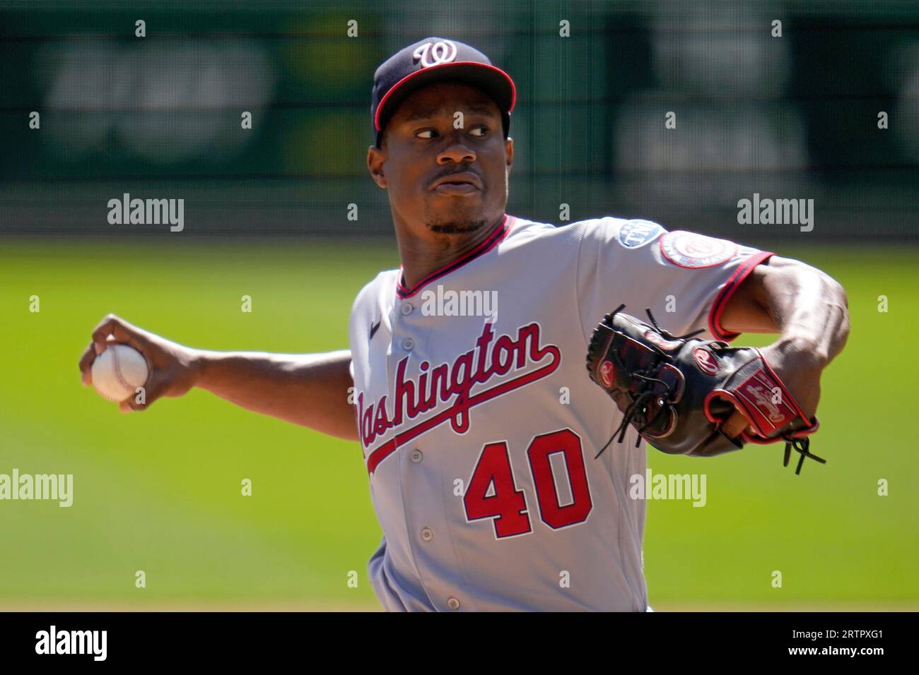 Washington Nationals starting pitcher Josiah Gray delivers during the ...