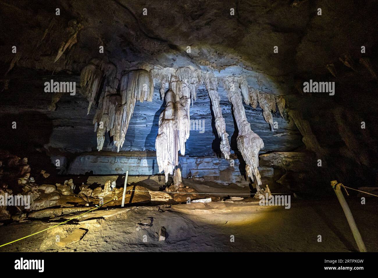 Limestone cave of stalactite and stalagmite formations, the Gruta da ...