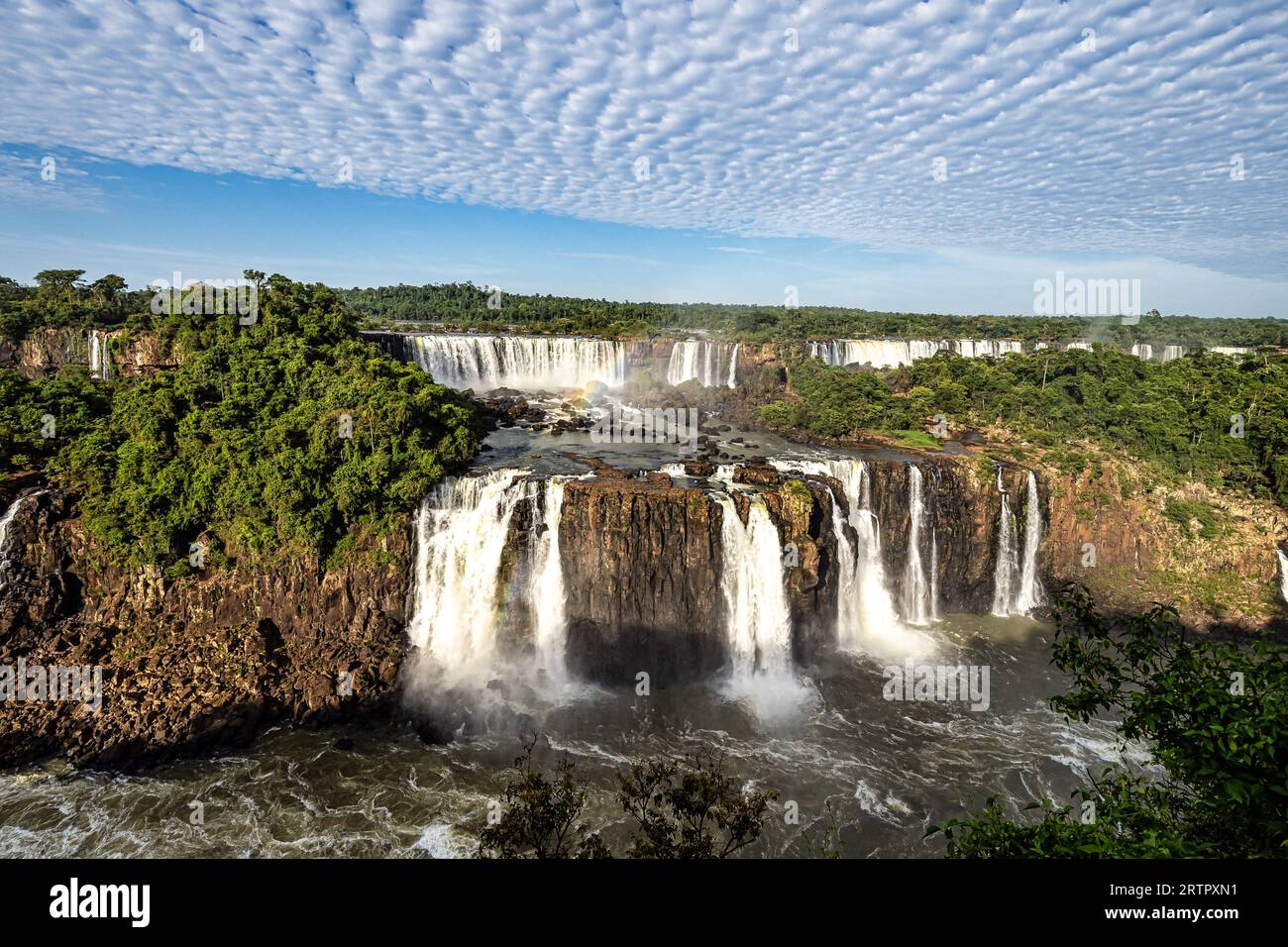Iguazu Falls, the largest series of waterfalls of the world, located at ...