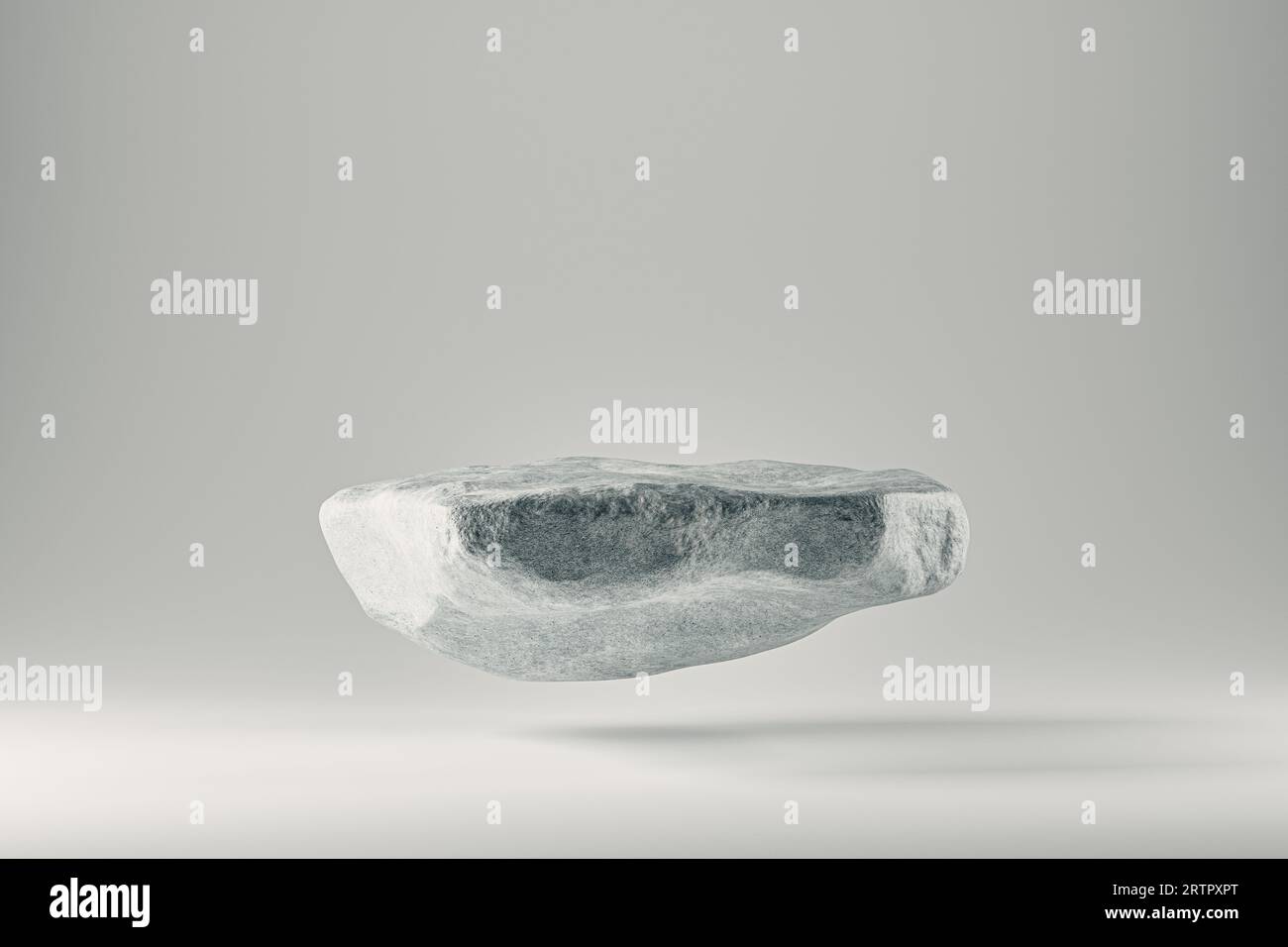 3d presentation pedestal or dais made of natural rock levitating over ...
