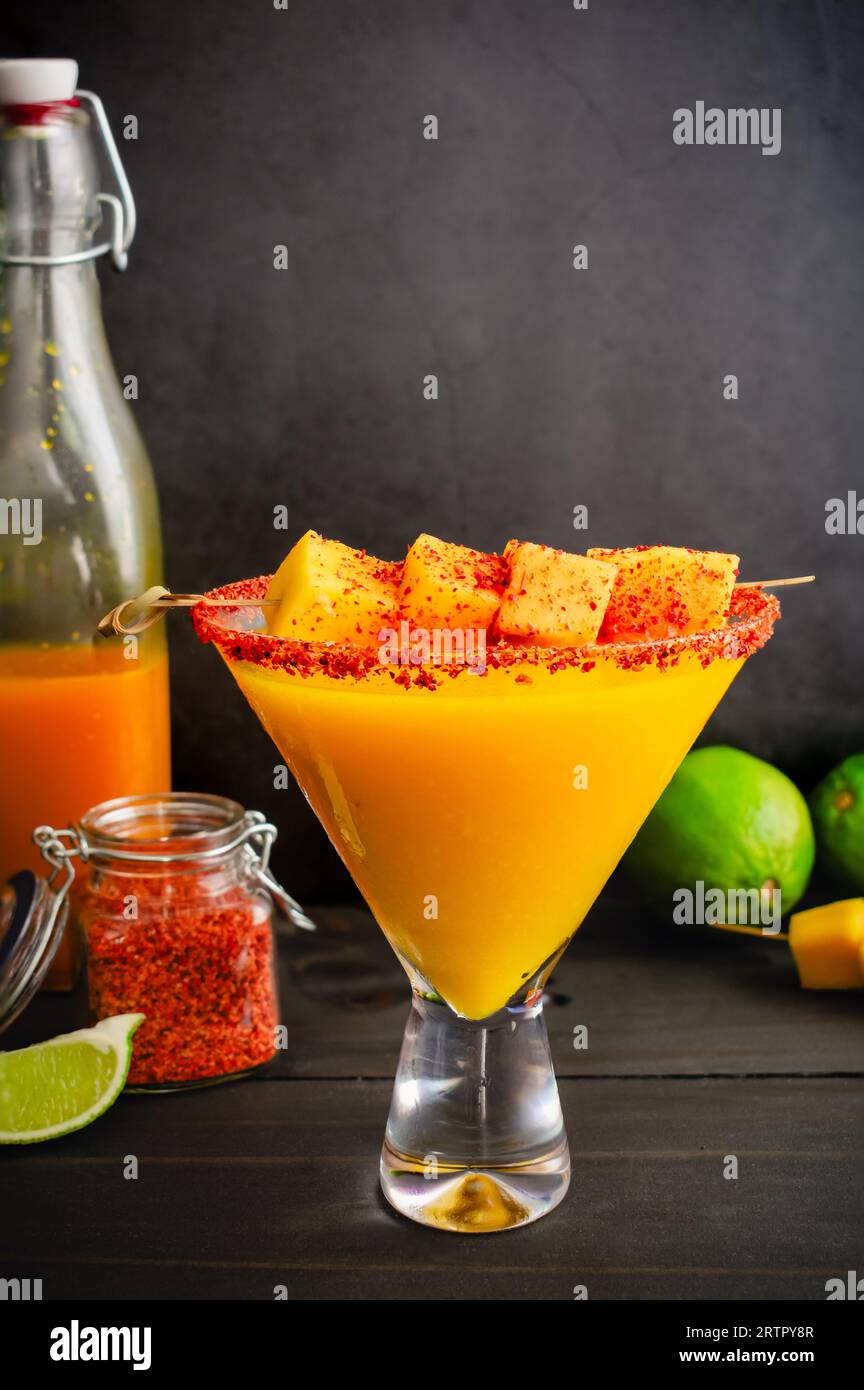 Mango Margarita with a Turmeric Chili Twist and Mango Garnish: Mango ...