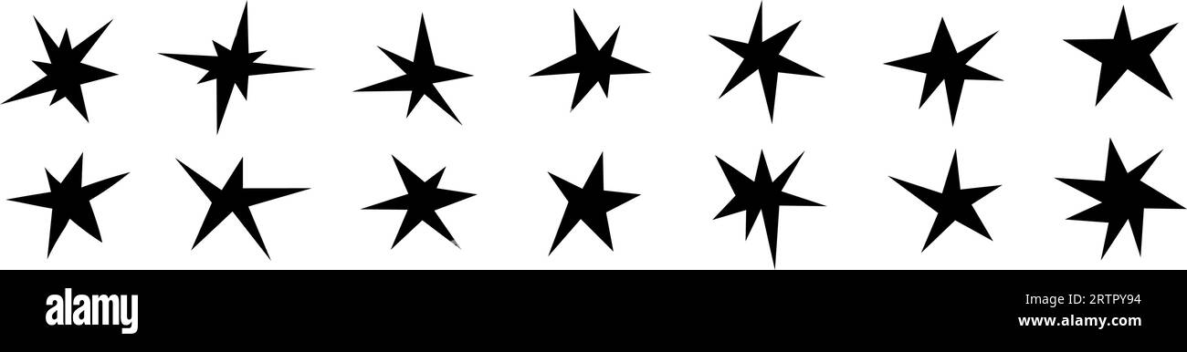 Black star icon with retro shine, abstract bling elements. Flat vector ...