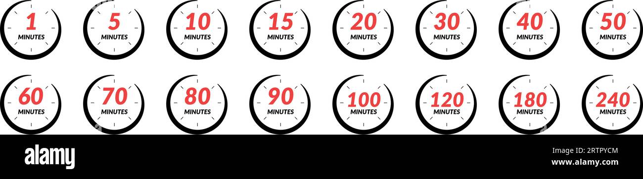 Clock icon with 5, 15, and 30-minute timer marks, stopwatch and chrono ...