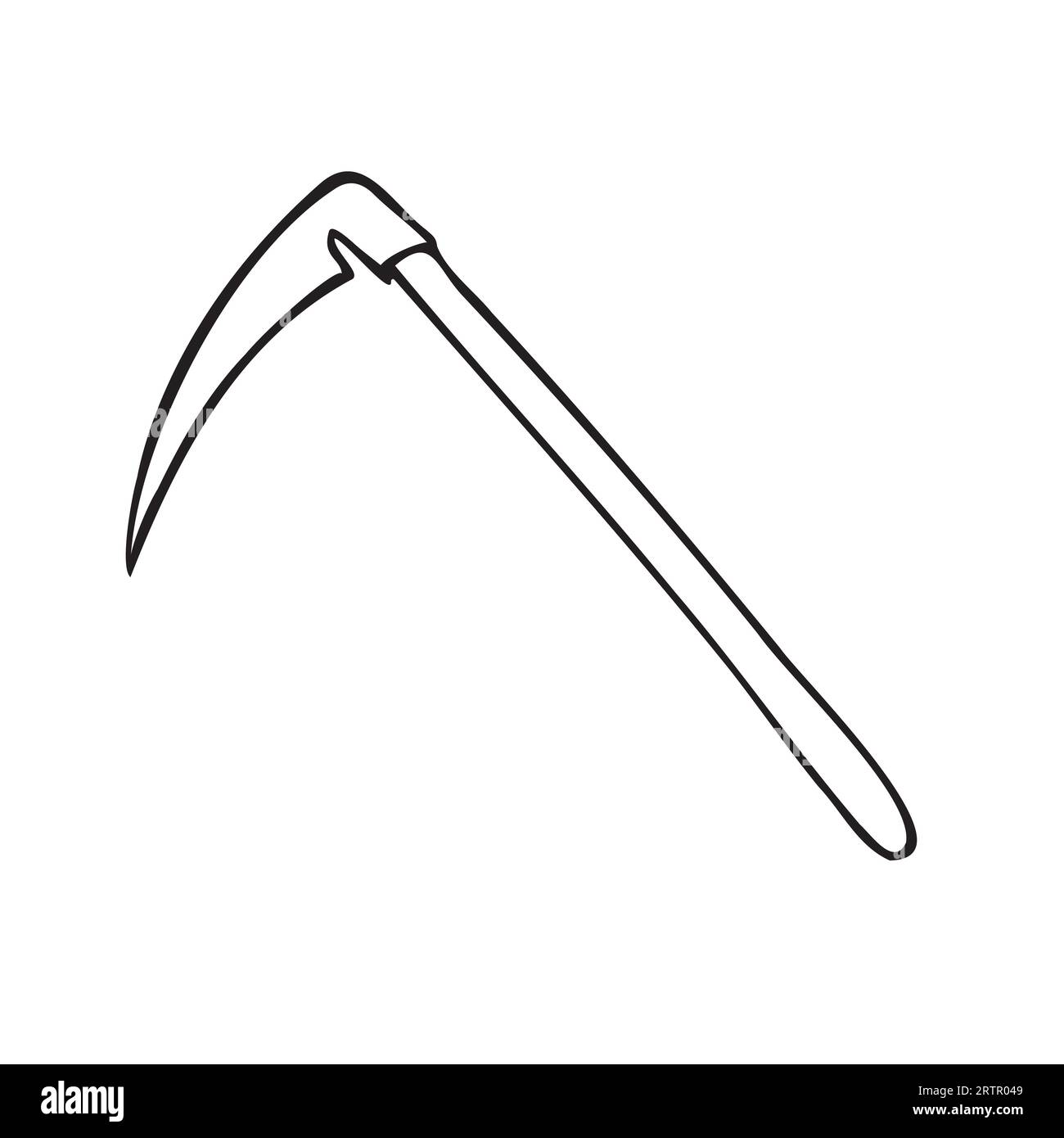 Vector hand drawn doodle sketch Scythe isolated on white background ...