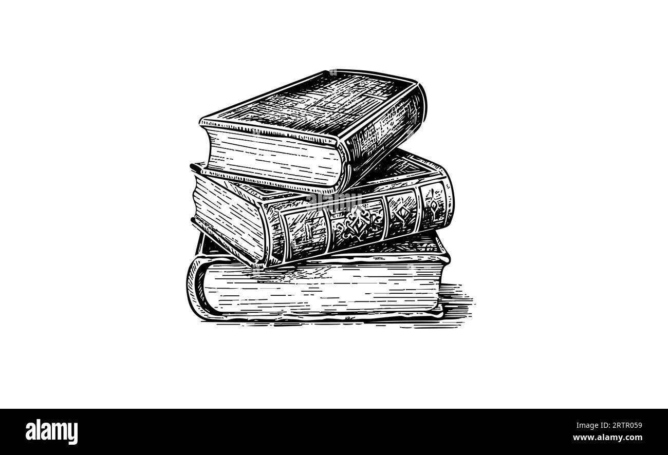 Stack Of Books Sketch