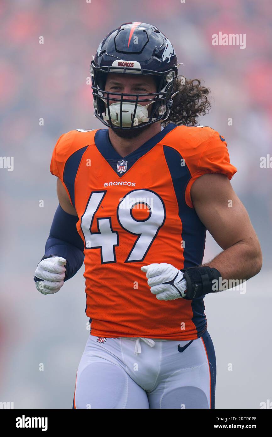 Denver Broncos linebacker Alex Singleton (49) takes the field for ...