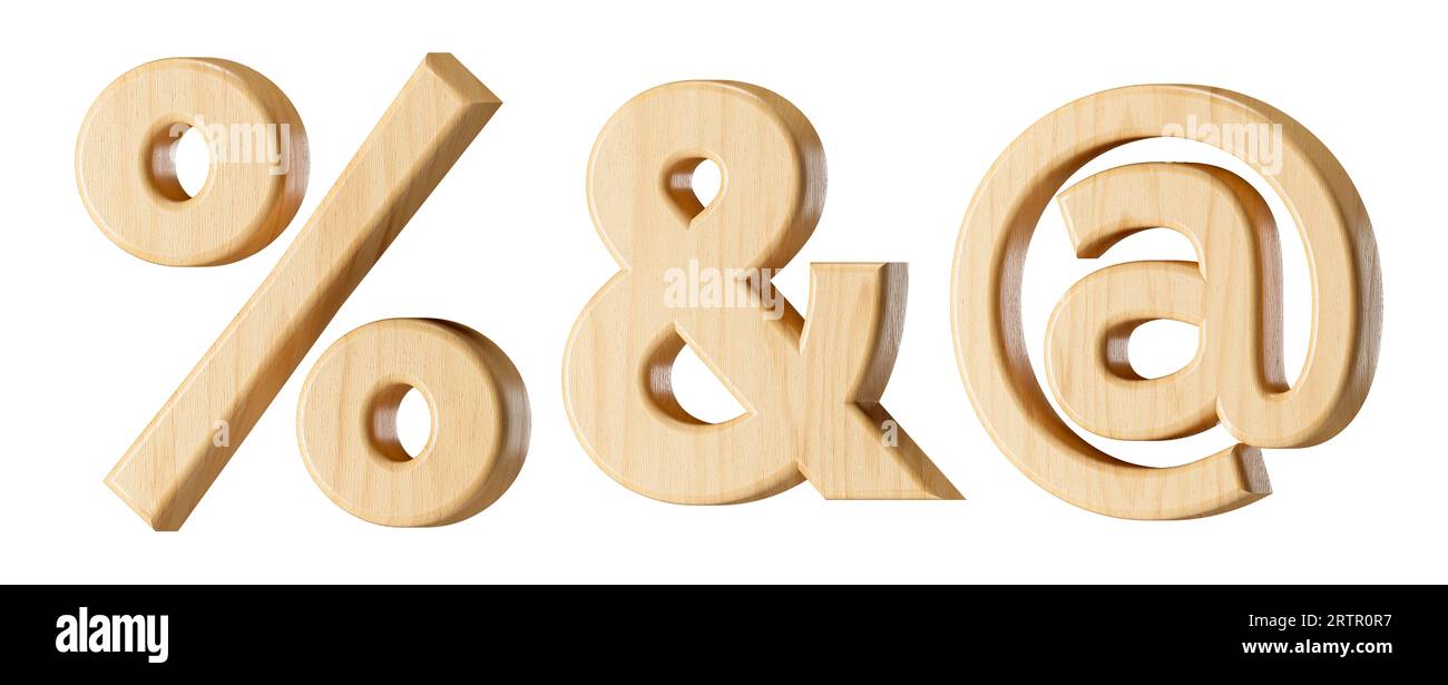 Letters made of wood. 3d illustration of wooden alphabet isolated on ...