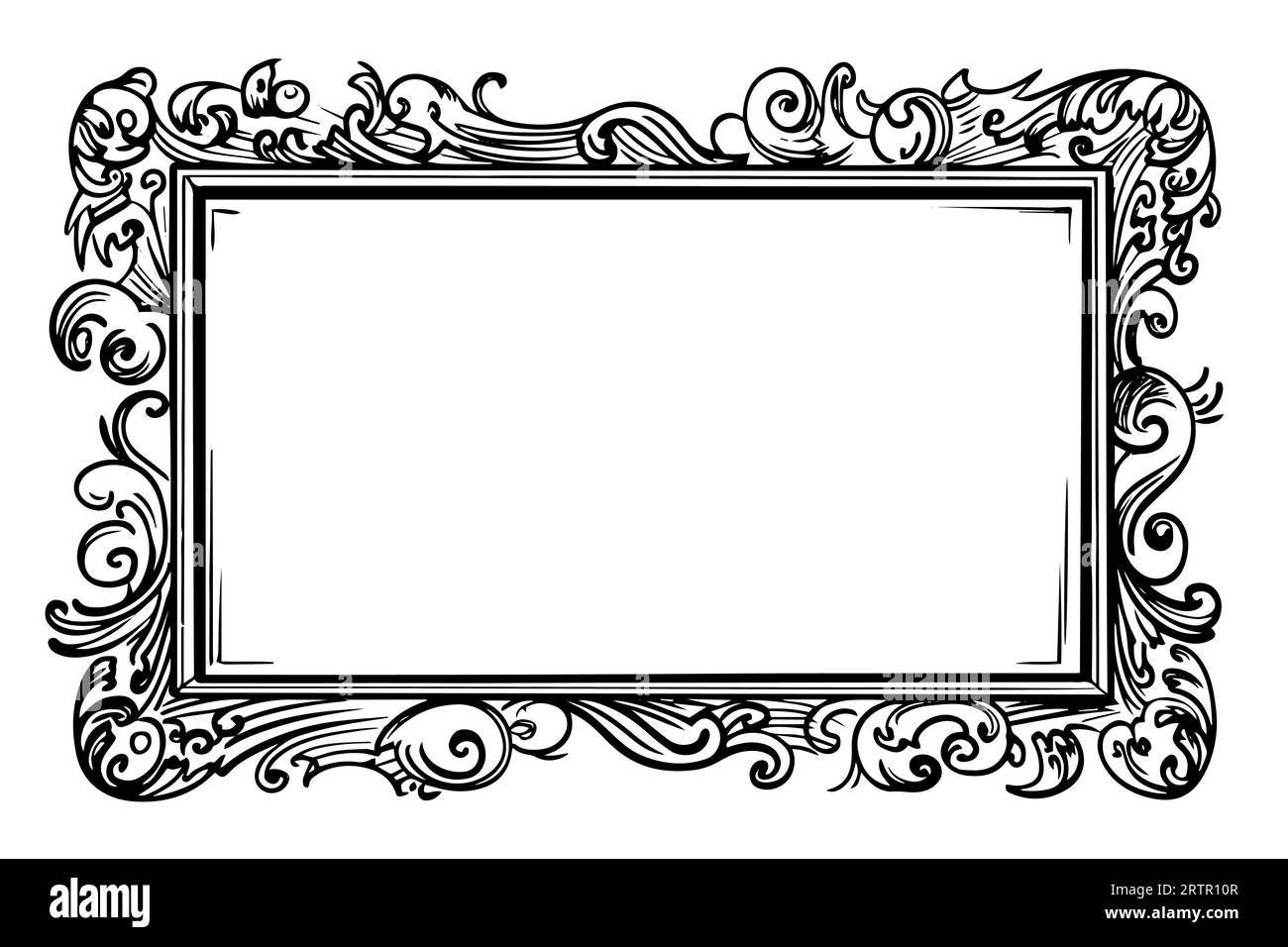 Hand drawn ink sketch of retro photo frame. Vector illustration Stock ...