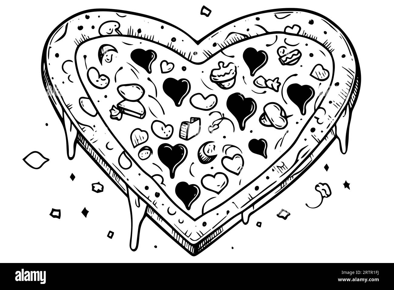 Pepperoni pizza clipart Black and White Stock Photos & Images - Alamy