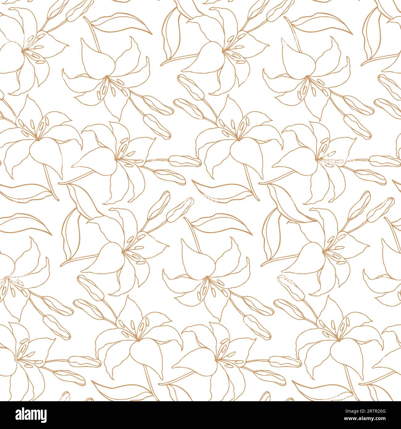 Lilly flower monochrome seamless pattern for textile or wallpaper ...