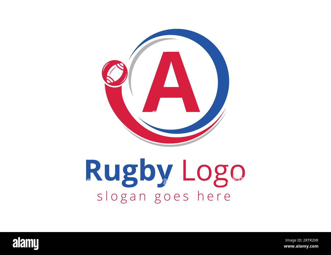 Initial A monogram alphabet with Rugby, Football Logo Combine With ...
