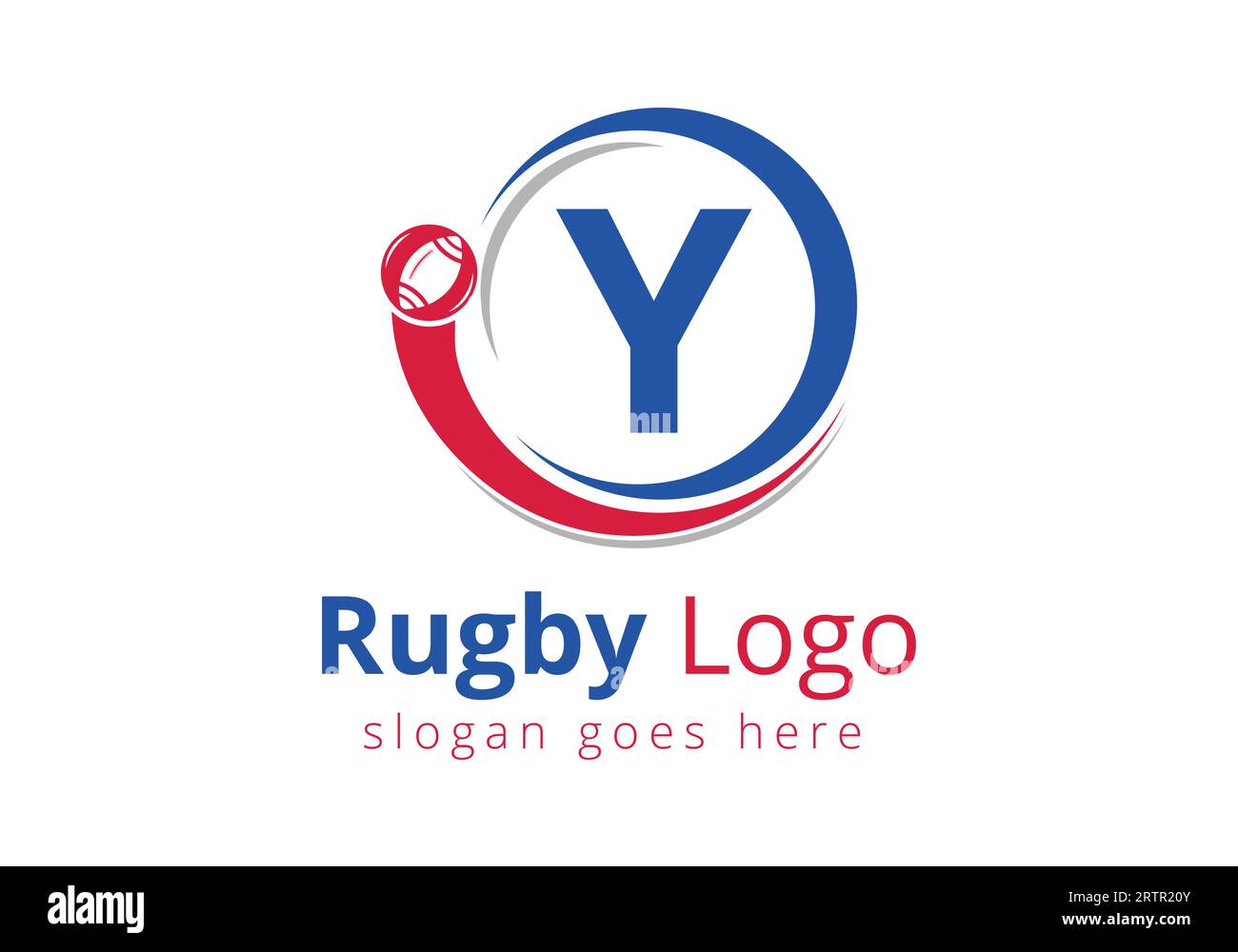 Initial Y monogram alphabet with Rugby, Football Logo Combine With ...