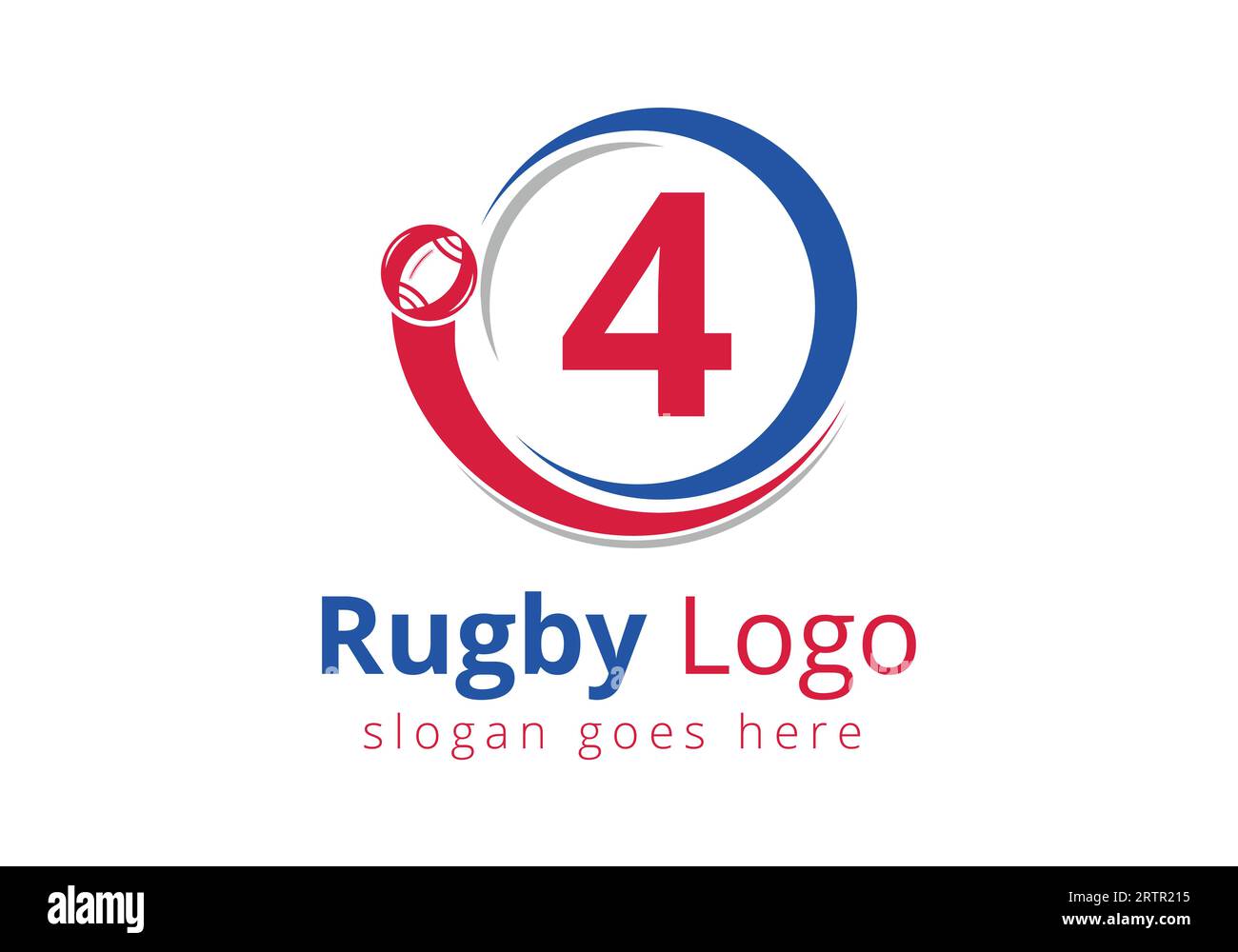 Initial 4 monogram alphabet with Rugby, Football Logo Combine With ...