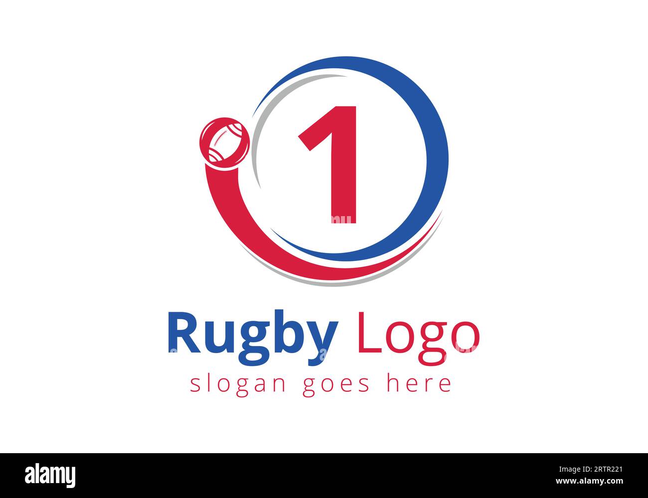Initial 1 monogram alphabet with Rugby, Football Logo Combine With ...