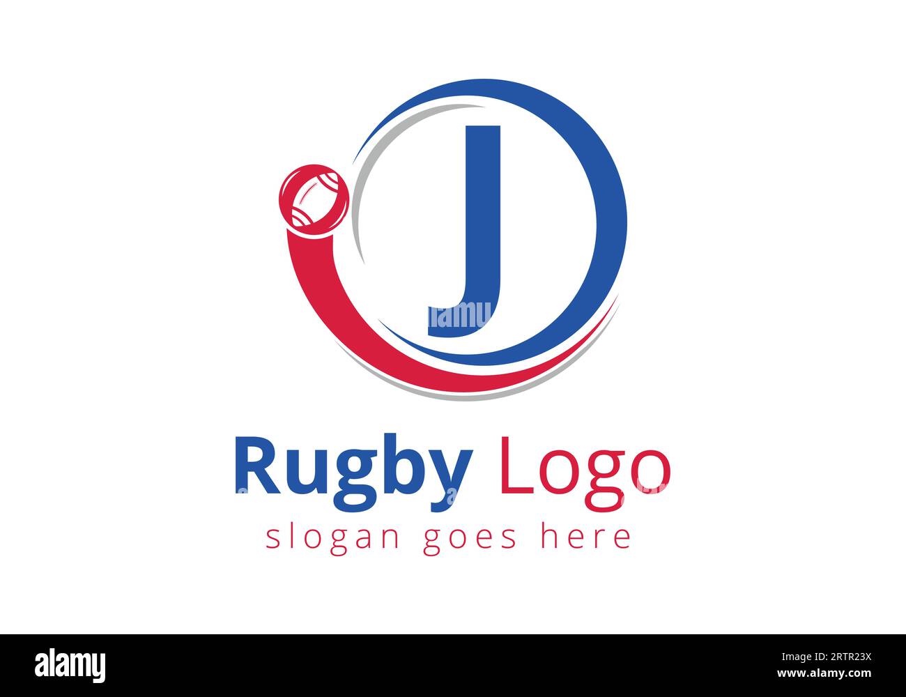 Initial J monogram alphabet with Rugby, Football Logo Combine With ...