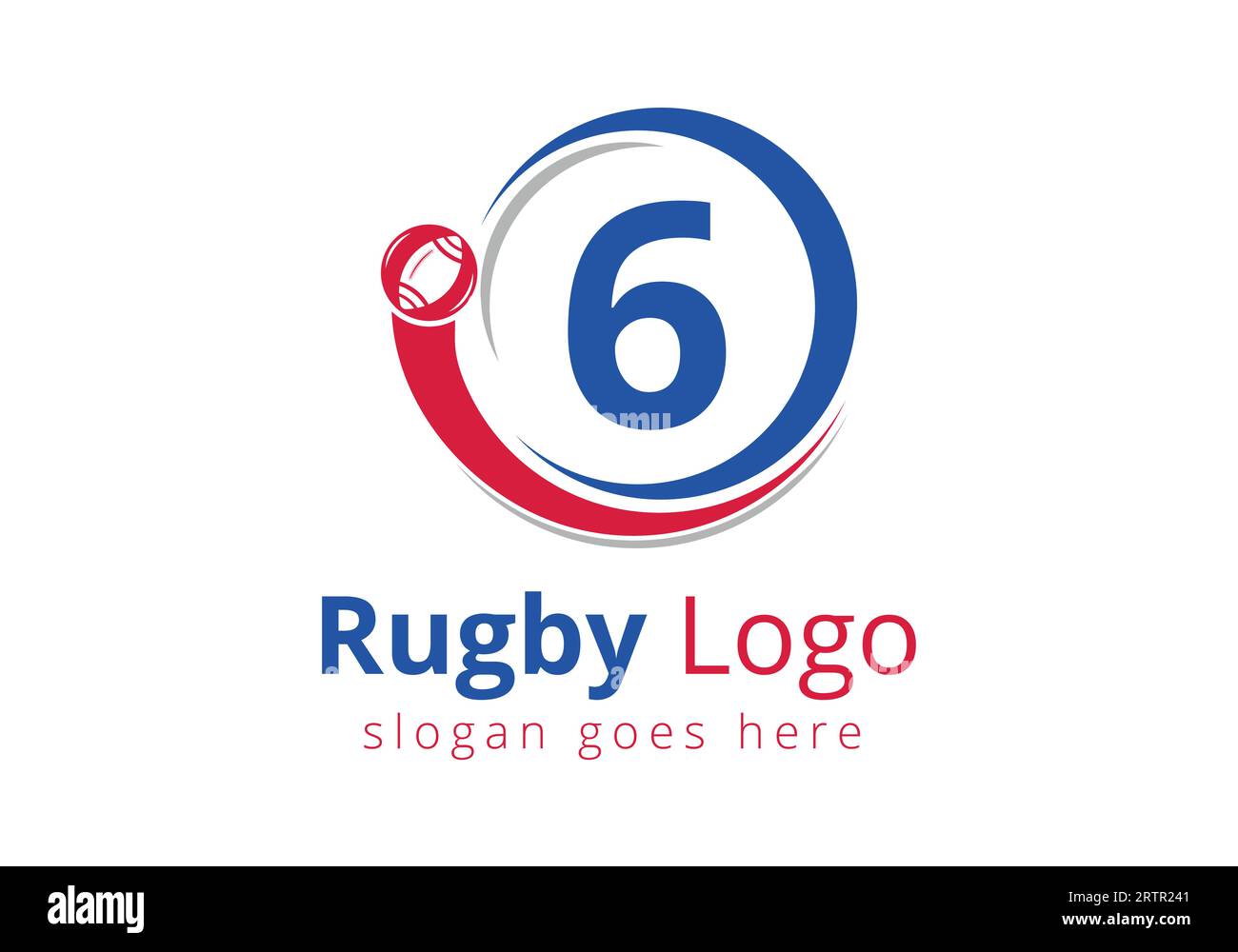 Initial 6 monogram alphabet with Rugby, Football Logo Combine With ...