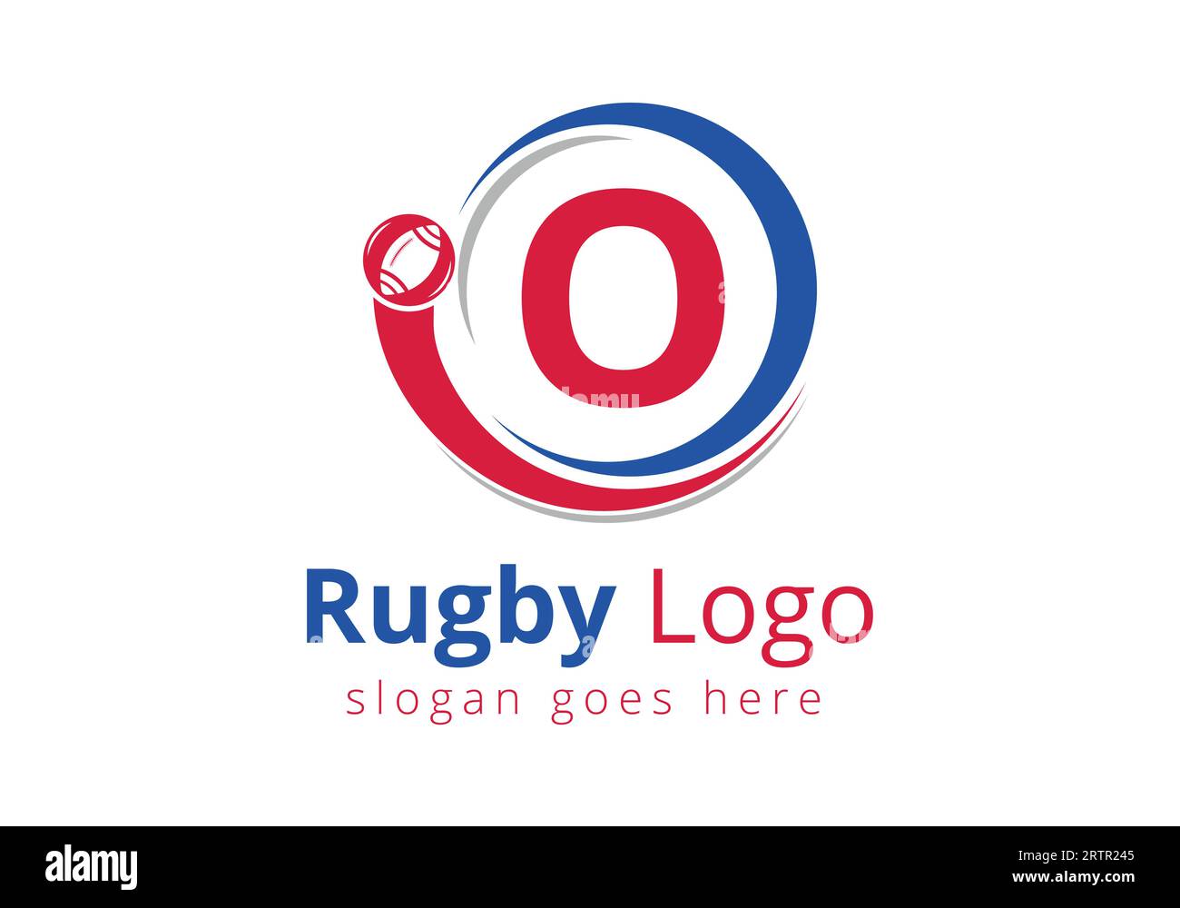 Initial O monogram alphabet with Rugby, Football Logo Combine With ...
