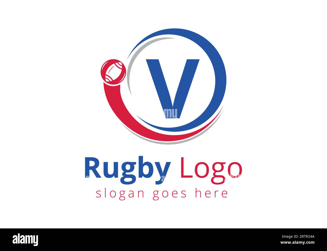 Initial V monogram alphabet with Rugby, Football Logo Combine With ...