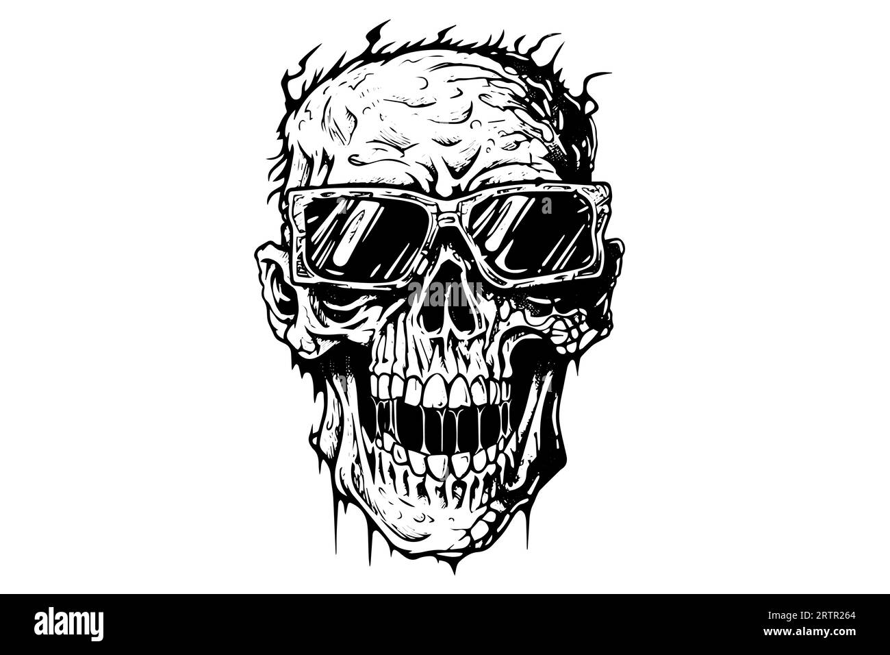 Zombie Skull Drawing