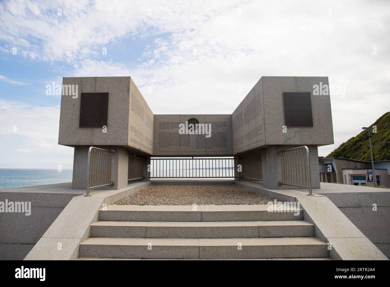 Omaha beach D-Day National Guard monument memorial. Vierville sur Mer ...