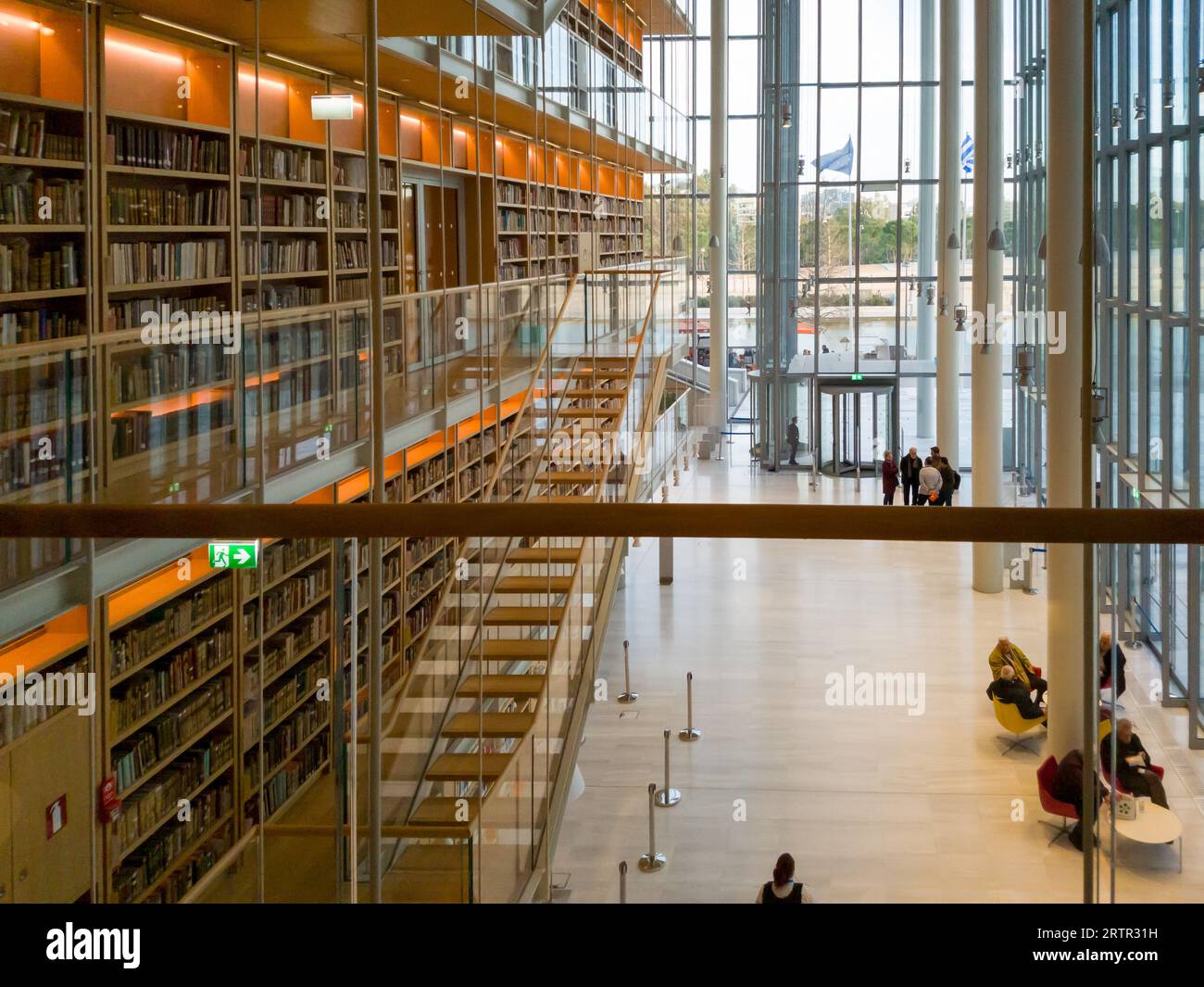 Athens, Greece - February, 10 2020: Interior of National Library of ...