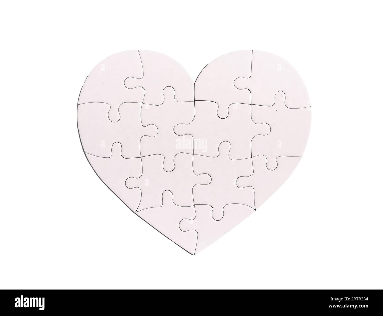 Full completed puzzle of heart shape isolated on white Stock Photo - Alamy