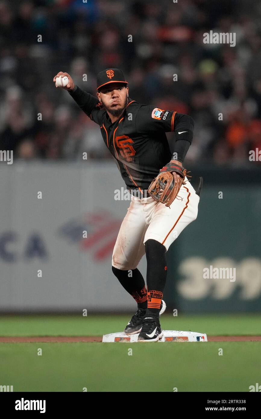 San Francisco Giants' Thairo Estrada during a baseball game against the ...