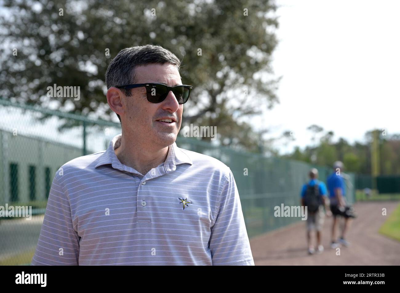 Tampa Bay Rays president Matt Silverman watches players work out during ...