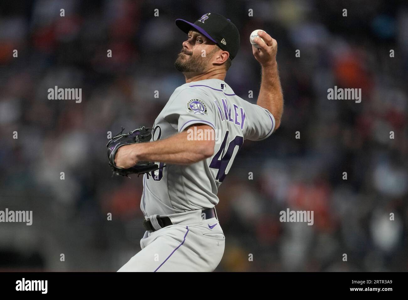 Colorado Rockies' Tyler Kinley during a baseball game against the San ...
