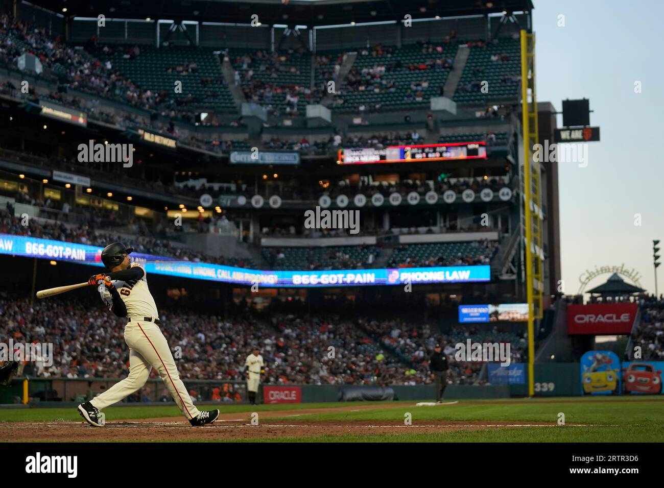 San Francisco Giants' LaMonte Wade Jr. bats during a baseball game ...
