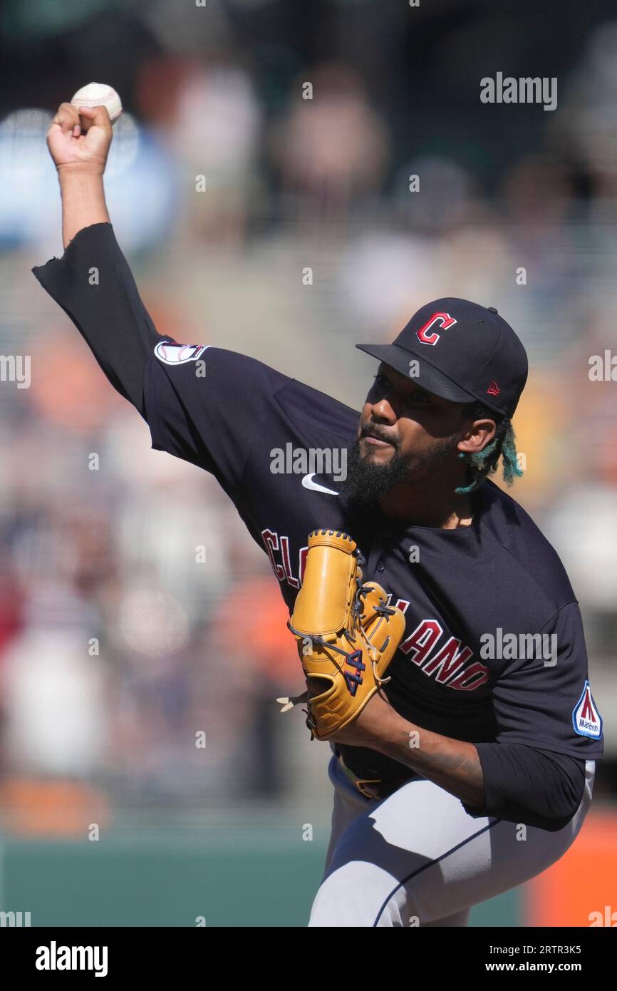 Cleveland Guardians pitcher Emmanuel Clase during a baseball game ...